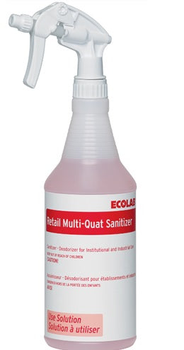 SPRAY BOTTLE MULTI QUAT SANITIZER PP 24-OZ WHITE, 12/CS – Naya Chemicals